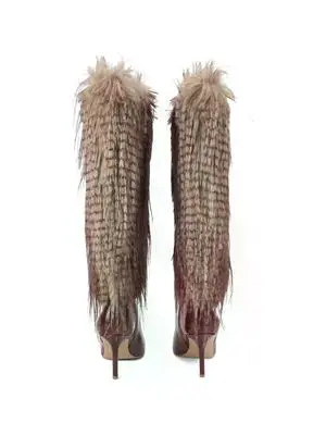Kurt Geiger Stiletto Heel Boots With Feather Trim