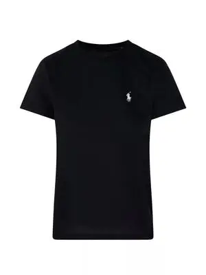 Polo Ralph Lauren Embroidered-logo Cotton T-shirt - Black
