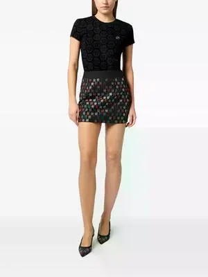 Philipp Plein Rhinestone-monogram Mini Skirt