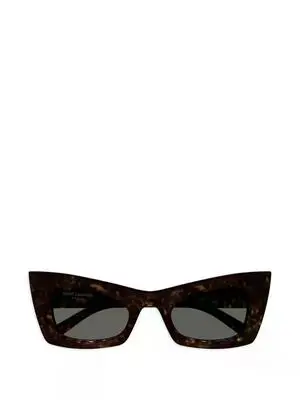 Saint Laurent Geometric-frame Sunglasses - Brown