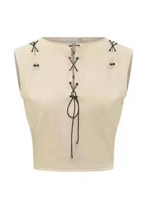 IRO PARIS Lace-up Top - Neutrals