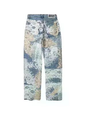 WHO DECIDES WAR Grid Lace Jeans