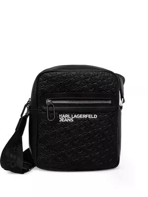Karl Lagerfeld Embossed Messenger Bag - Black