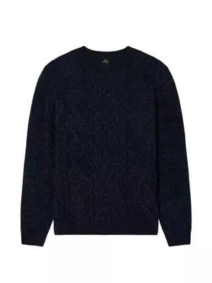 Armani Exchange Cable-knit Crew-neck Pullover
