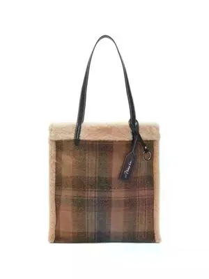 3.1 Phillip Lim Plaid Shearling Trim Tote