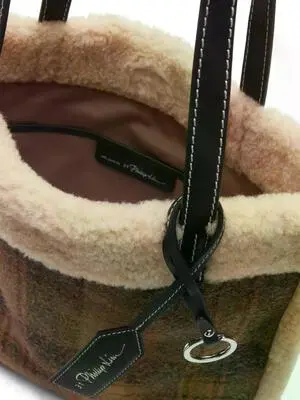3.1 Phillip Lim Plaid Shearling Trim Tote