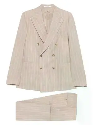 Tagliatore Striped Suit - Neutrals