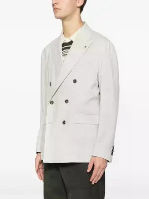 Tagliatore Double-breasted Blazer With Peak Lapels - Grey