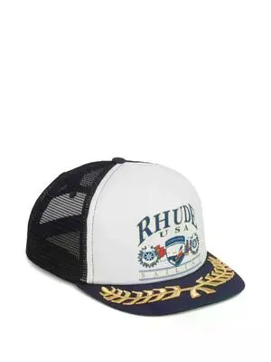 Rhude Embroidery Baseball Cap - White