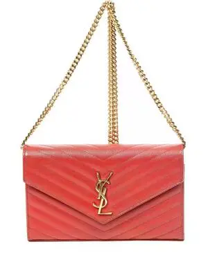 Saint Laurent Envelope Shoulder Bag - Red