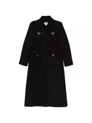 Valentino Garavani Logo-detail Single-breasted Coat