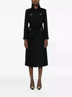 Valentino Garavani Logo-detail Single-breasted Coat