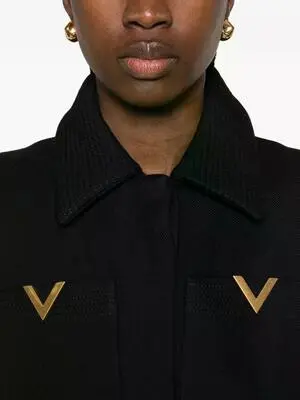 Valentino Garavani Logo-detail Single-breasted Coat