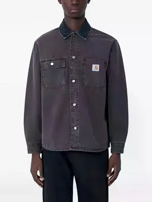 Carhartt Work In Progress Denim-collar Patch-pocket Overshirt - Blue