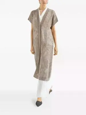 Brunello Cucinelli Sequined Mesh Cardigan - Neutrals