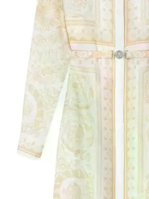 Versace Printed Silk Twill Midi Shirt Dress