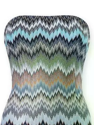 Missoni Chevron Strapless Mini Dress - Blue