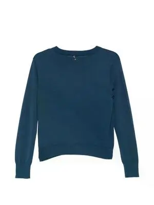 Patrizia Pepe Round-neck Long-sleeve Sweater - Blue