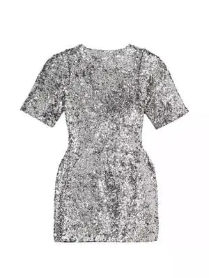 Marc Jacobs Sequin-embellished V-neck Mini Dress - Silver