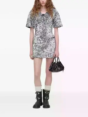 Marc Jacobs Sequin-embellished V-neck Mini Dress - Silver