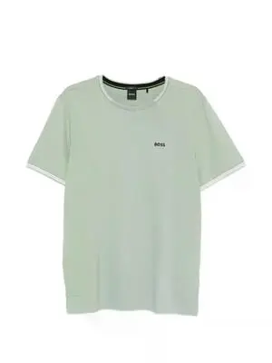 BOSS Stretch-cotton T-shirt With Stripes And Logo