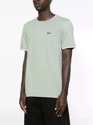 BOSS Stretch-cotton T-shirt With Stripes And Logo