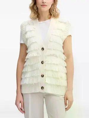 Sisley Fringed Buttoned Waistcoat