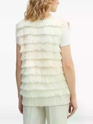 Sisley Fringed Buttoned Waistcoat