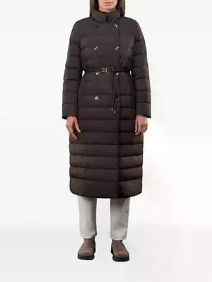 MOORER Raely Double-breasted Belted Coat - Brown