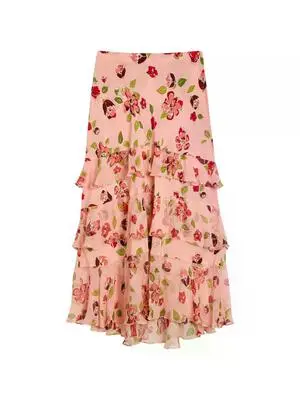Rixo Preslee Floral-pattern Midi Skirt
