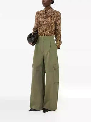 Max Mara Leopard-print Silk Shirt - Brown