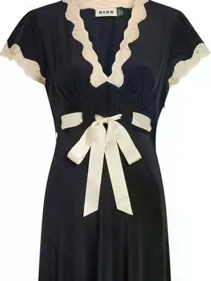 Rixo Marlice Lace Bow-detail Midi Dress