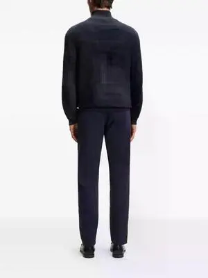 BOSS Textured Knit Half-zip Sweater - Blue