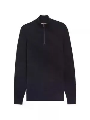 BOSS Textured Knit Half-zip Sweater - Blue