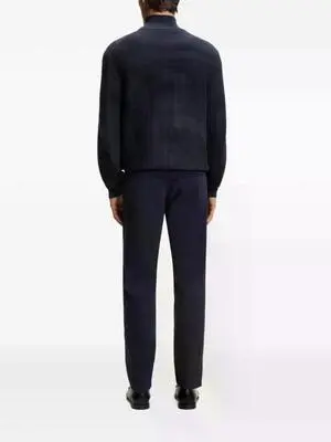 BOSS Textured Knit Half-zip Sweater - Blue