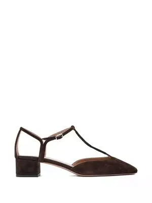 AQUAZZURA Sorbonne T-strap Block-heel Pumps - Brown