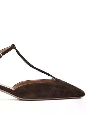 AQUAZZURA Sorbonne T-strap Block-heel Pumps - Brown