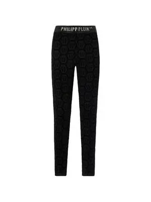 Philipp Plein Flock-monogram Leggings