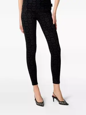 Philipp Plein Flock-monogram Leggings