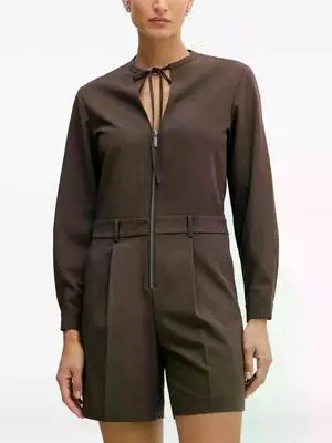 Sisley Tie-neck Jumpsuit - Brown