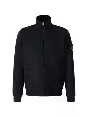 Stone Island Zip-up Patch Sweater - Blue