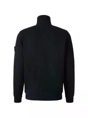Stone Island Zip-up Patch Sweater - Blue