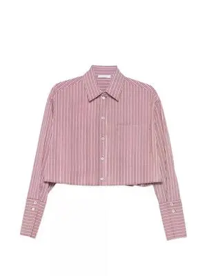 Patrizia Pepe Striped Cropped Shirt - Red