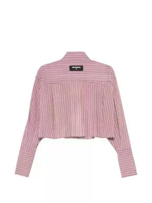 Patrizia Pepe Striped Cropped Shirt - Red