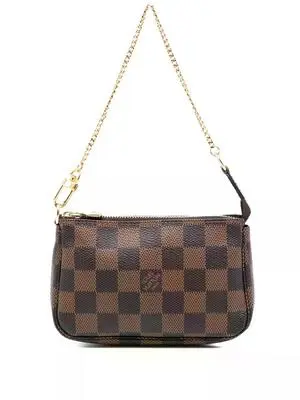 LOUIS VUITTON 2014 Damier Ebene Mini Pochette Accessoires - Brown