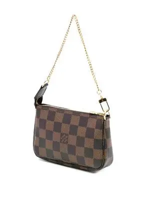 LOUIS VUITTON 2014 Damier Ebene Mini Pochette Accessoires - Brown