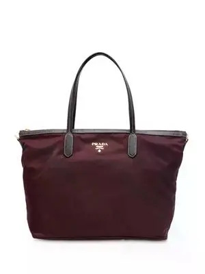 Prada Saffiano Trimmed Tessuto Satchel