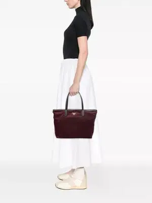 Prada Saffiano Trimmed Tessuto Satchel