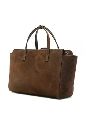 HIDESINS M Flap Suede Tote Bag - Brown