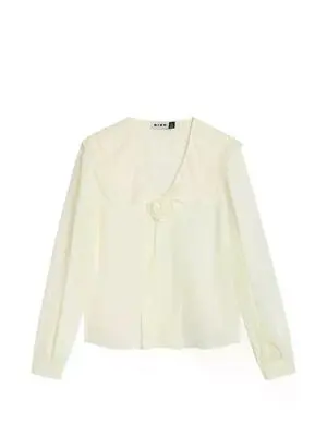 Rixo Emelin Flower-appliqué Blouse - Neutrals